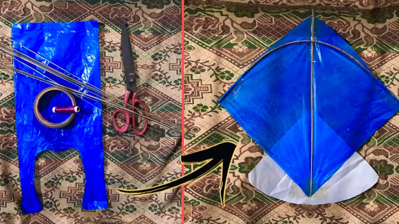 How To Make A Blue ( Gudda ) Kite Making With New Experiment 😱😱😎😎 ...