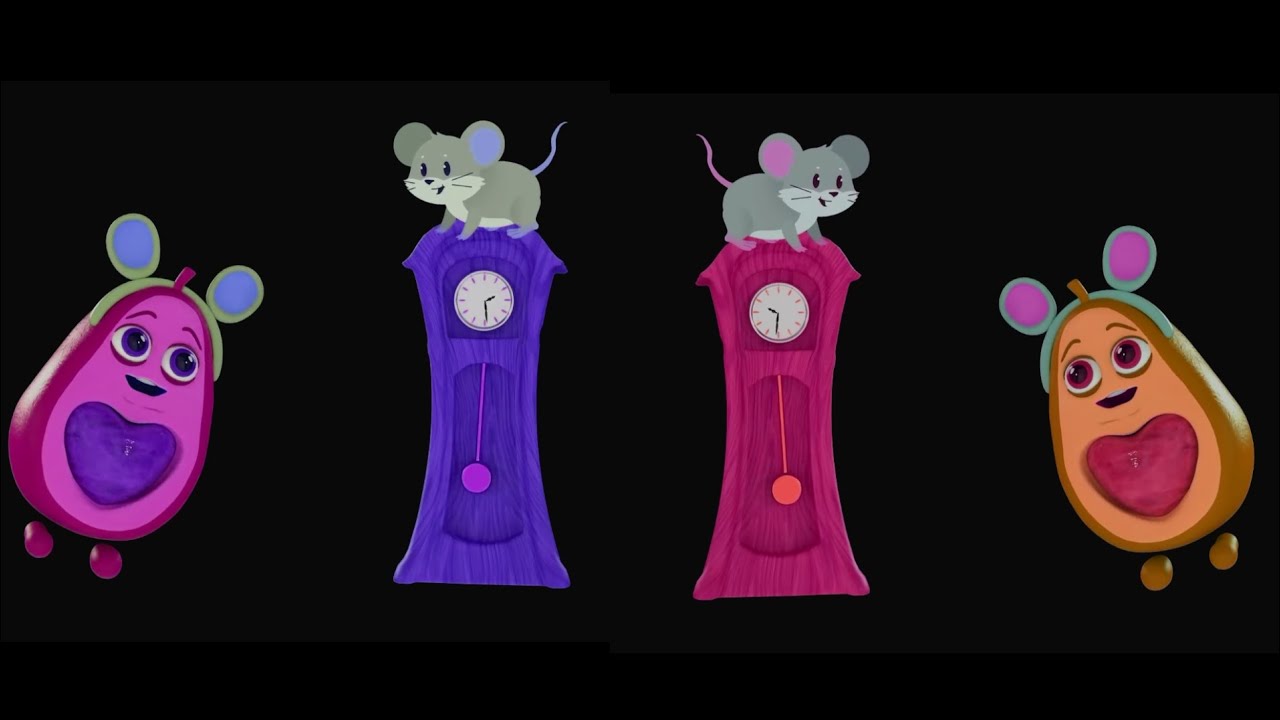 HICKORY DICKORY DOCK THE MOUSE WENT UP THE CLOCK WITH AVOCADO|| NEON ...