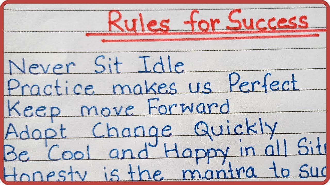 10 Essential Rules For Success || Rules For Success - YouTube