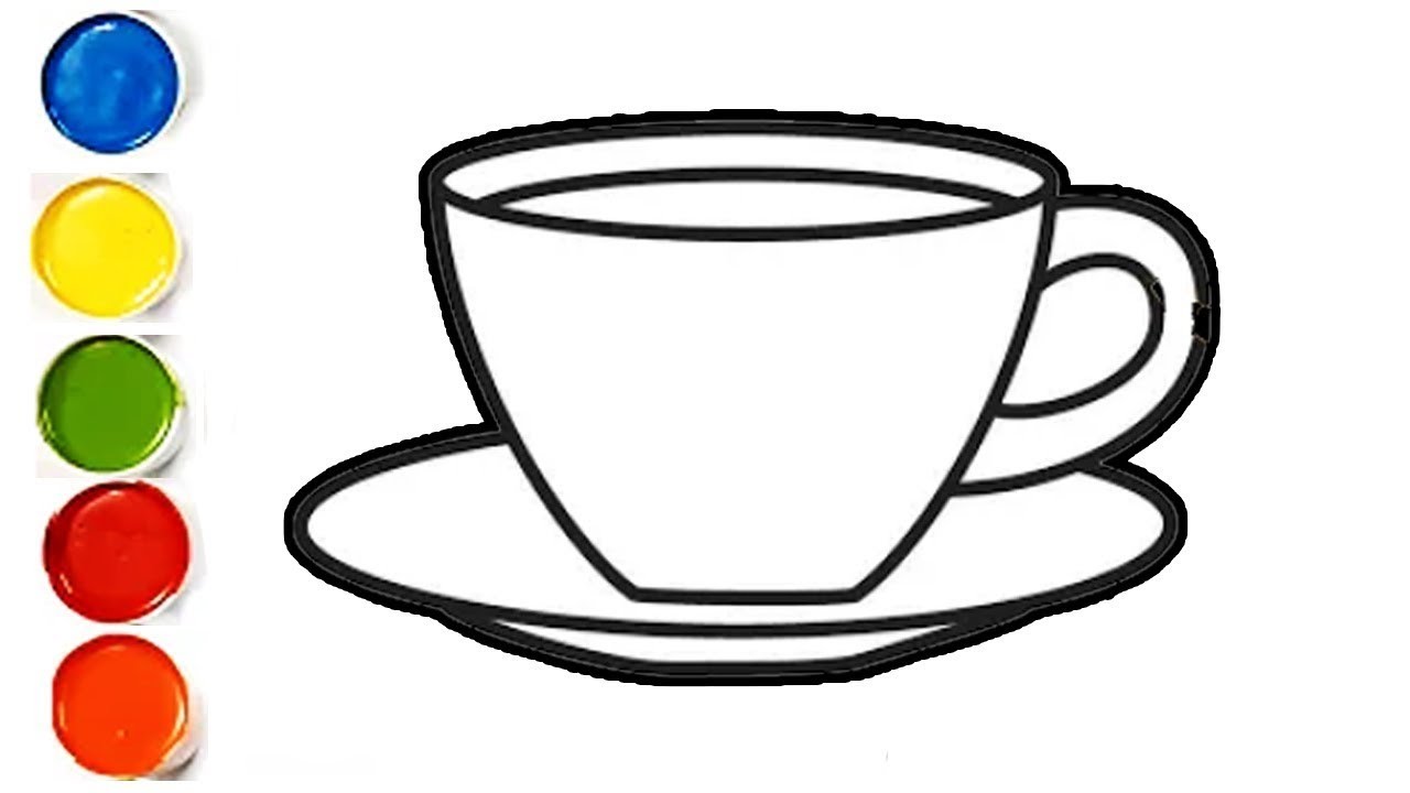 How to Draw a Cute Cup Easy for Kids and Toddlers - YouTube