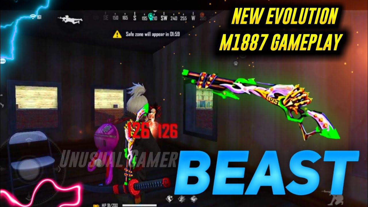 New Evolution M1887 Skin Gameplay || Free Fire Evolution M1887 Skin ...