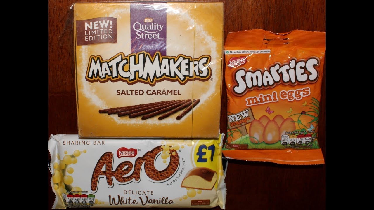 Nestle: Salted Caramel Matchmakers, Orange Smarties Mini Eggs & Aero ...