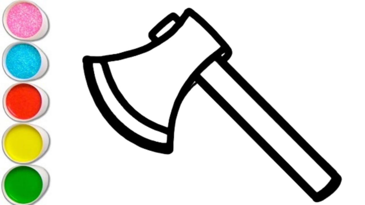 Axe Drawing, Painting and Coloring for Kids & Toddlers | Draw Axe - YouTube