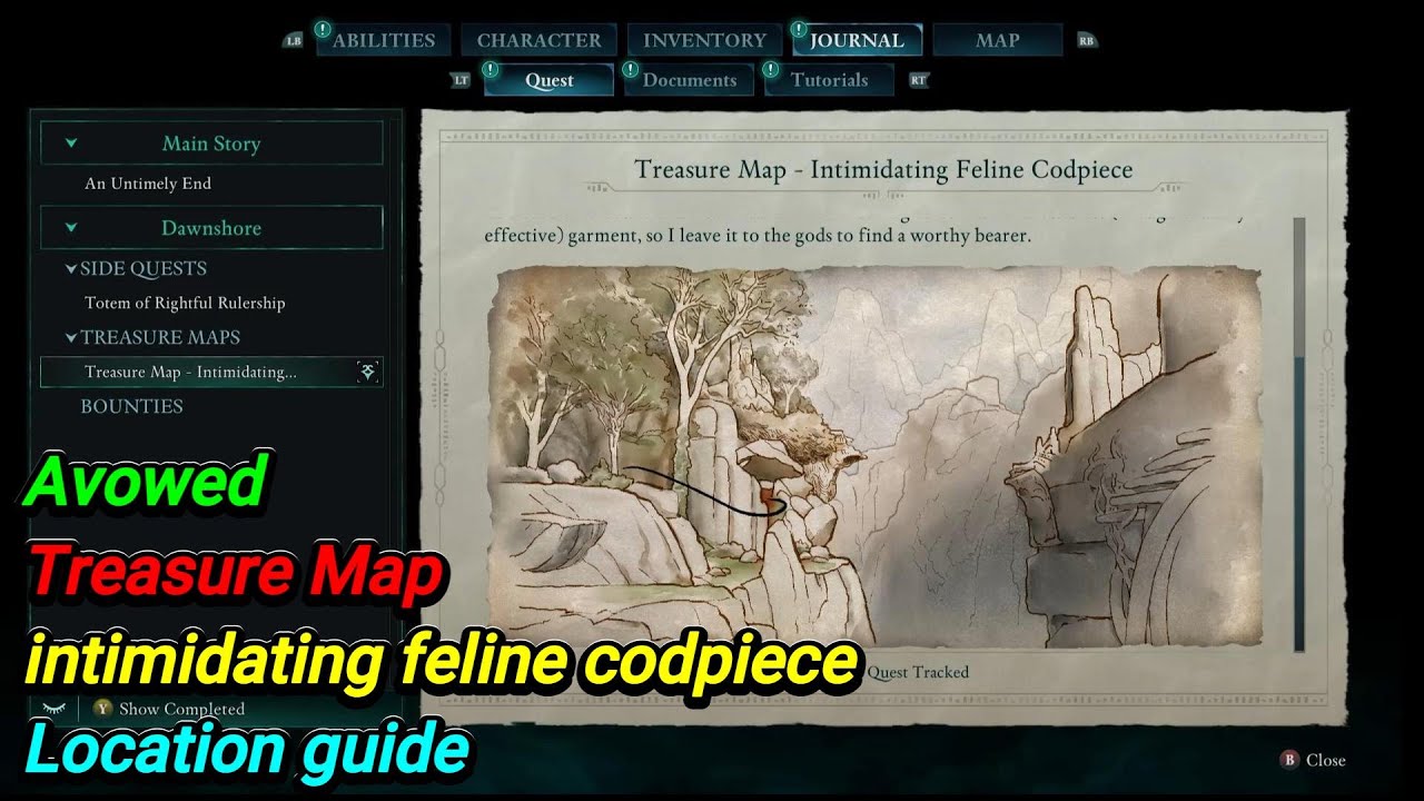 Avowed / Treasure Map / intimidating feline codpiece / location guide ...
