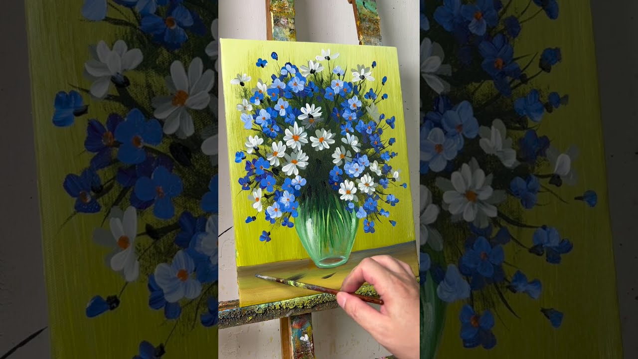 Easy Flower Painting / Step by step for beginners - YouTube