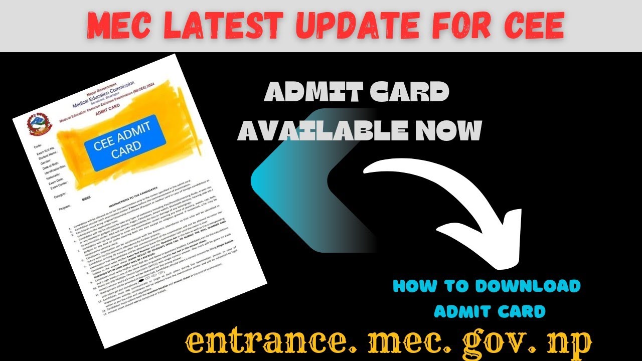 Cee Admit card Available Now💥💥😊|How to Download Cee Admit card? - YouTube
