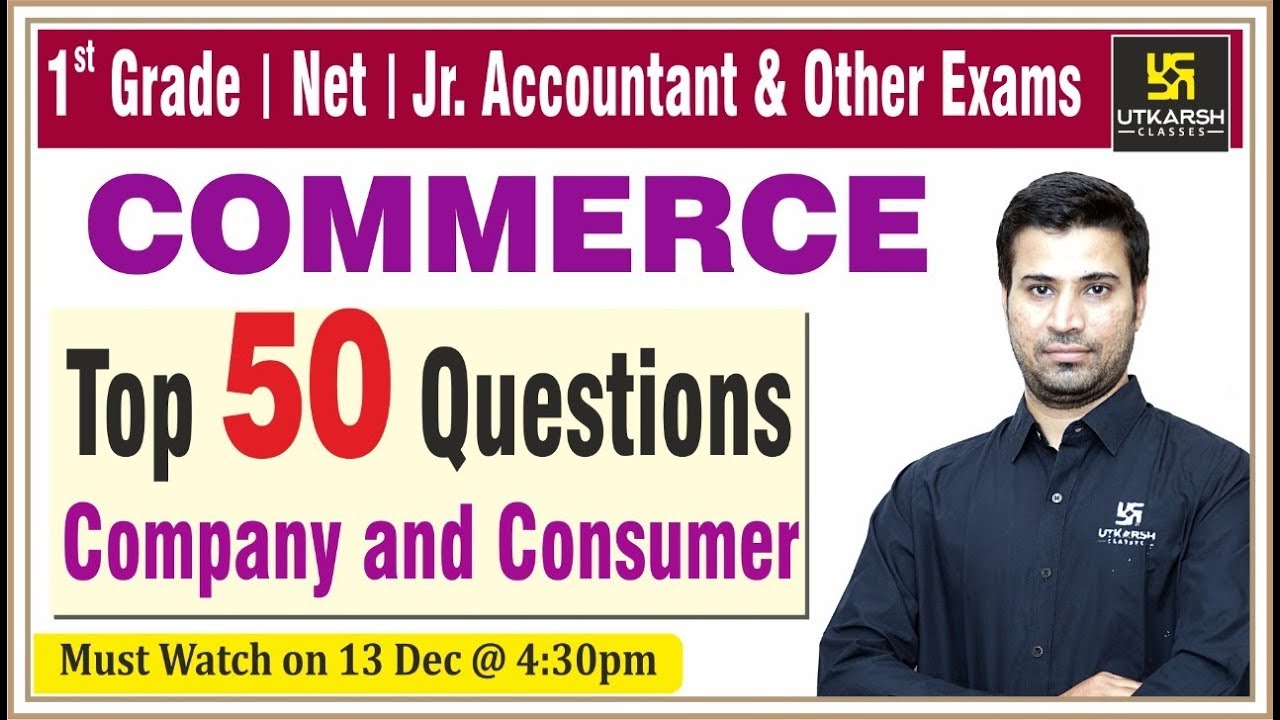 Company and Consumer | Top 50 Questions | Commerce | For 1st Grd ...