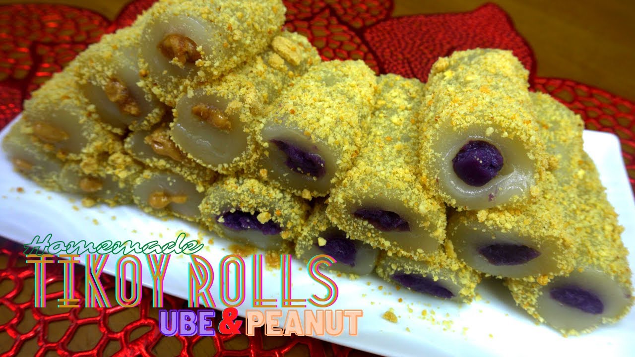 HOMEMADE TIKOY ROLLS (PEANUT BUTTER & UBE FLAVORS) - YouTube