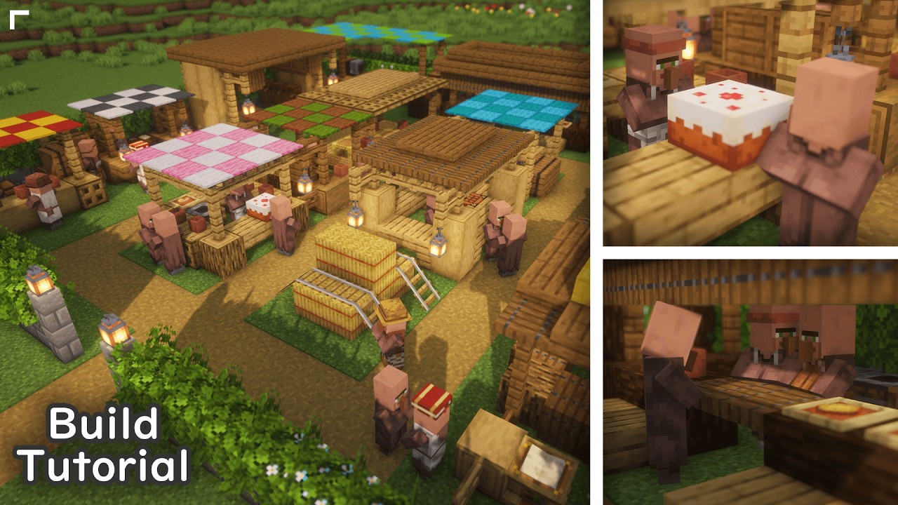 🛍️ Village Marketplace / Farmer's Market 🍎 | Minecraft Tutorial - YouTube