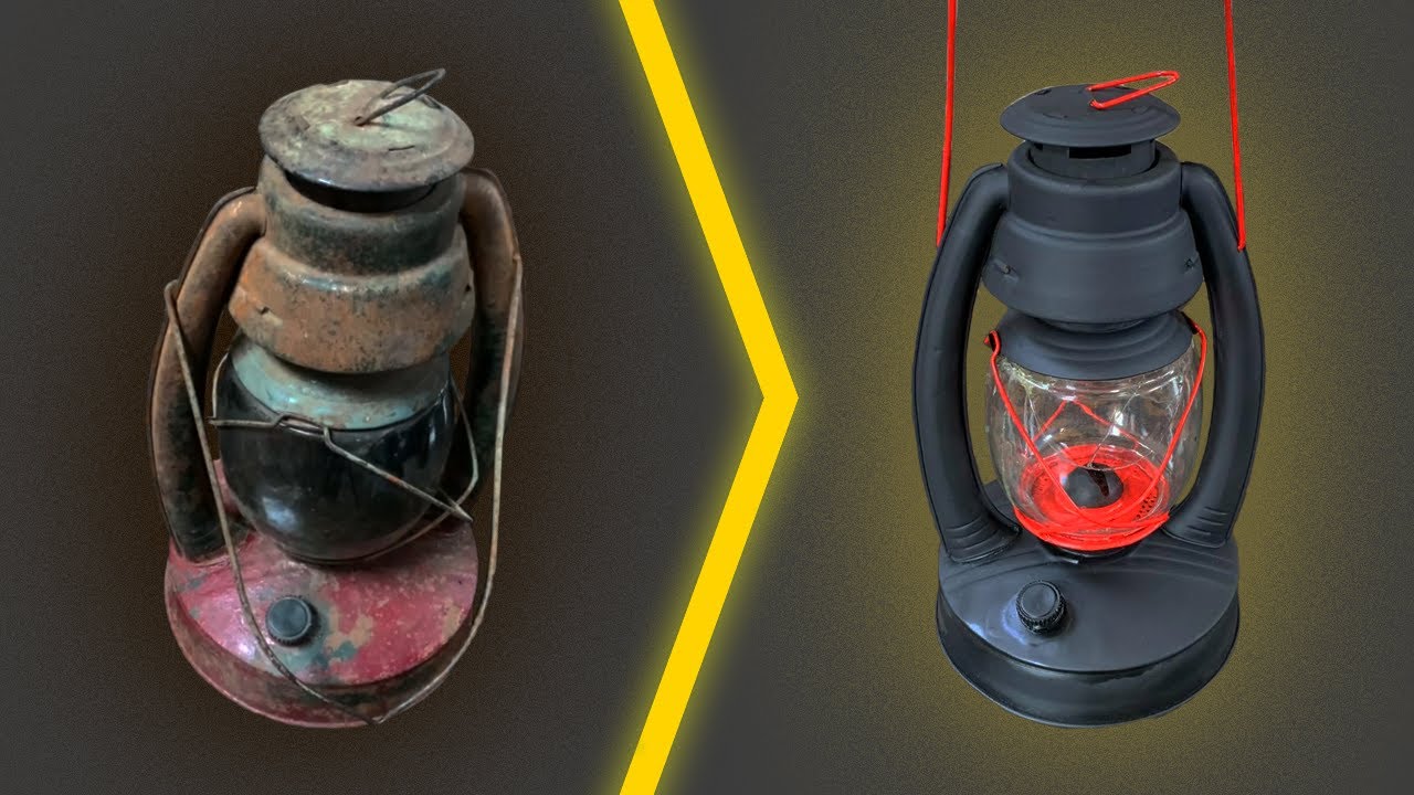 70 years old oil lamp restoration - YouTube