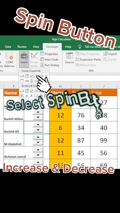 Excel Tips and Tricks: How to Use Spin Buttons for Efficient Data Input #shortsvideo # ...