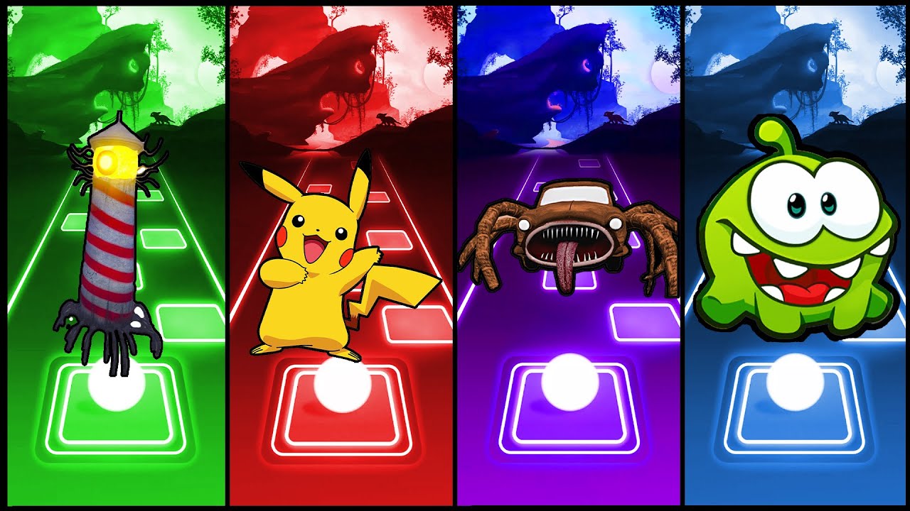 Lighthouse Monster Pikachu Car Eater Om Nom 🏆Who's Wins?🏆 - YouTube