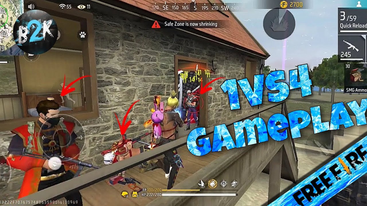 [B2K] SOLO VS SQUAD GRANDMASTER🥶 FULL SQUAD GAMEPLAY GARENA FREE FIRE ...