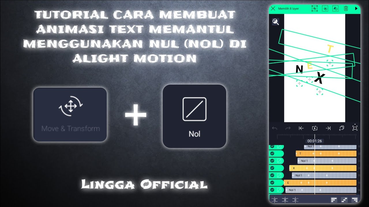 TUTORIAL CARA MEMBUAT ANIMASI TEXT MEMANTUL MENGGUNAKAN NUL (NOL) DI ALIGHT MOTION - YouTube