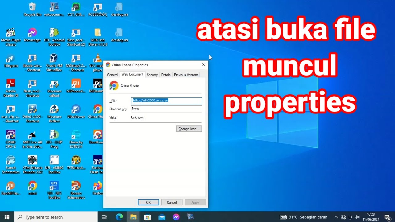 atasi buka file dan apk muncul properties - YouTube