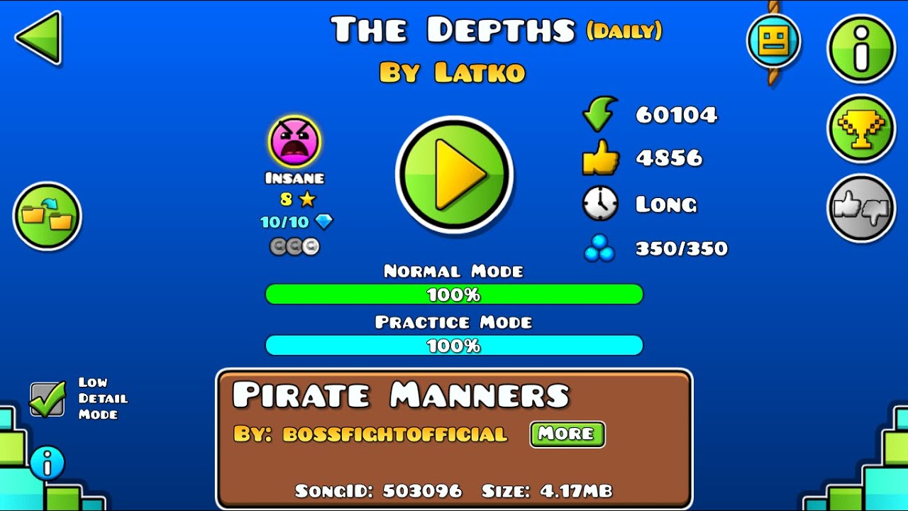Geometry Dash | Daily Level #144 | The Depths 8★ - YouTube