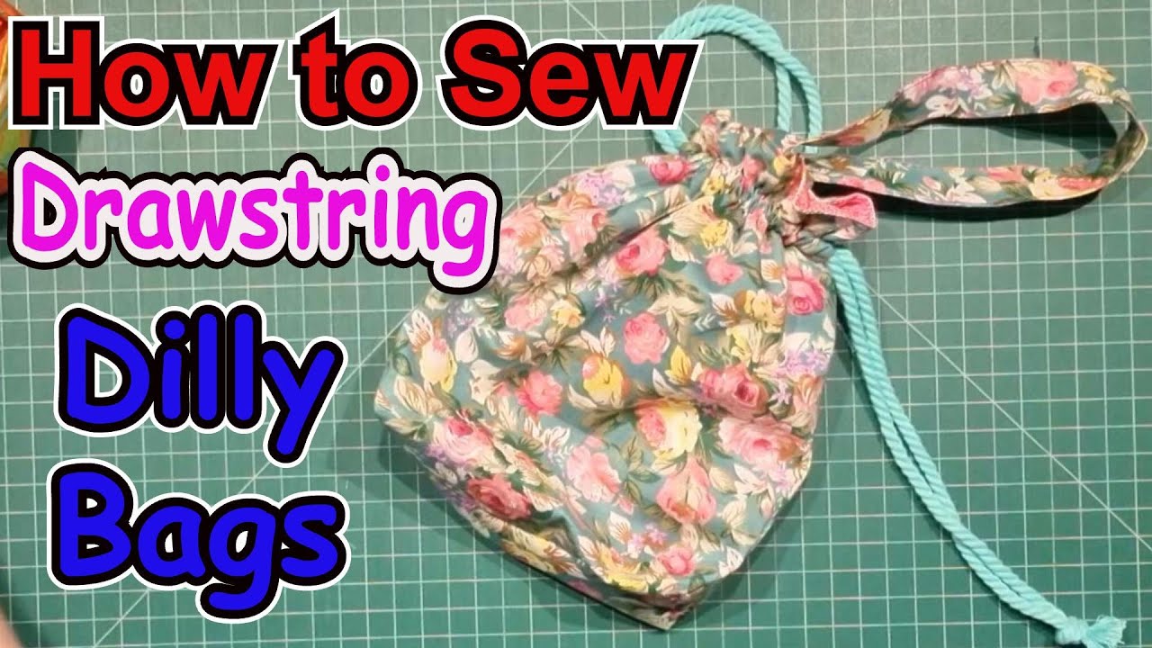 How to sew a drawstring dilly bag. Beginner sewing, learn to sew a bag ...