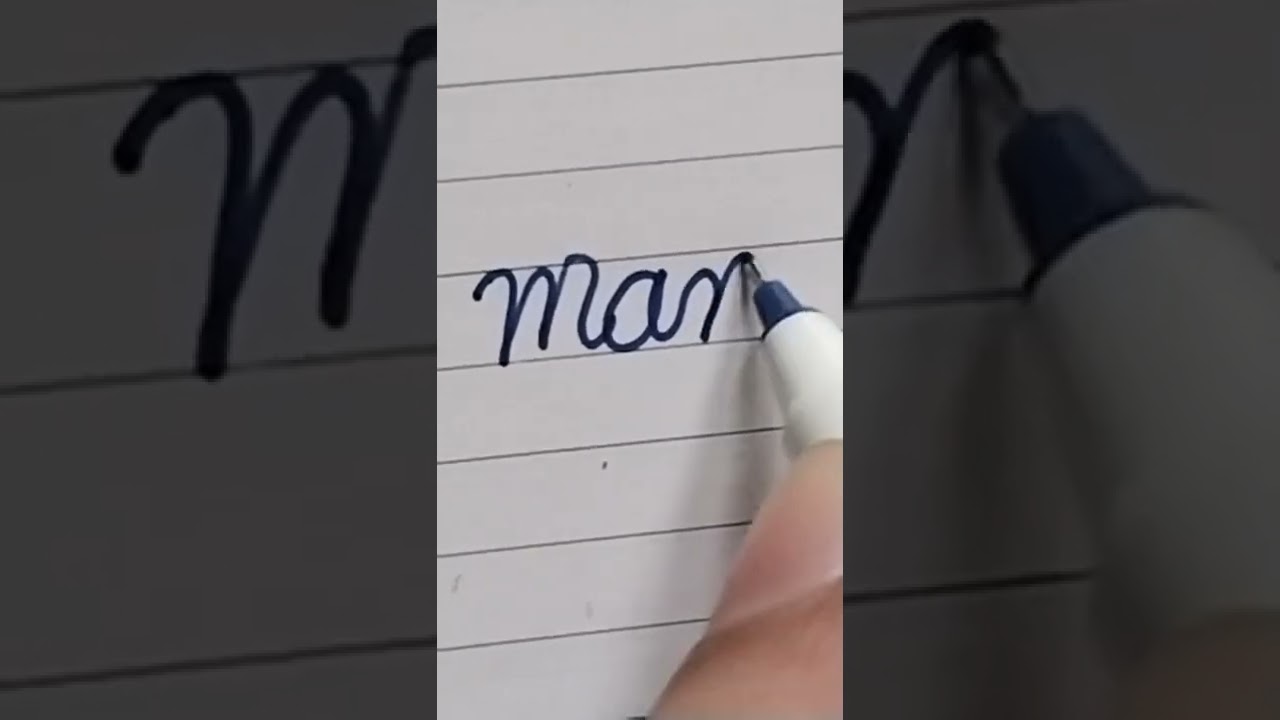 How to write Man in cursive pattern #shorts - YouTube