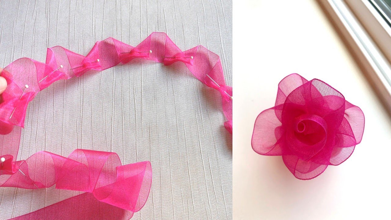 DIY Ribbon Flowers - How to Make Ribbon Roses - Super Easy Rose Making ...
