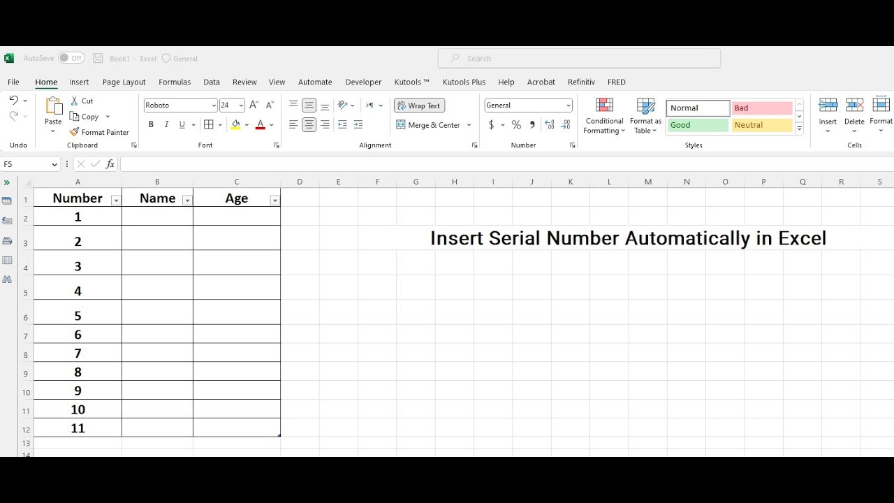 Insert Serial Number Automatically In Excel Insert Serial Number Automatically In Excel