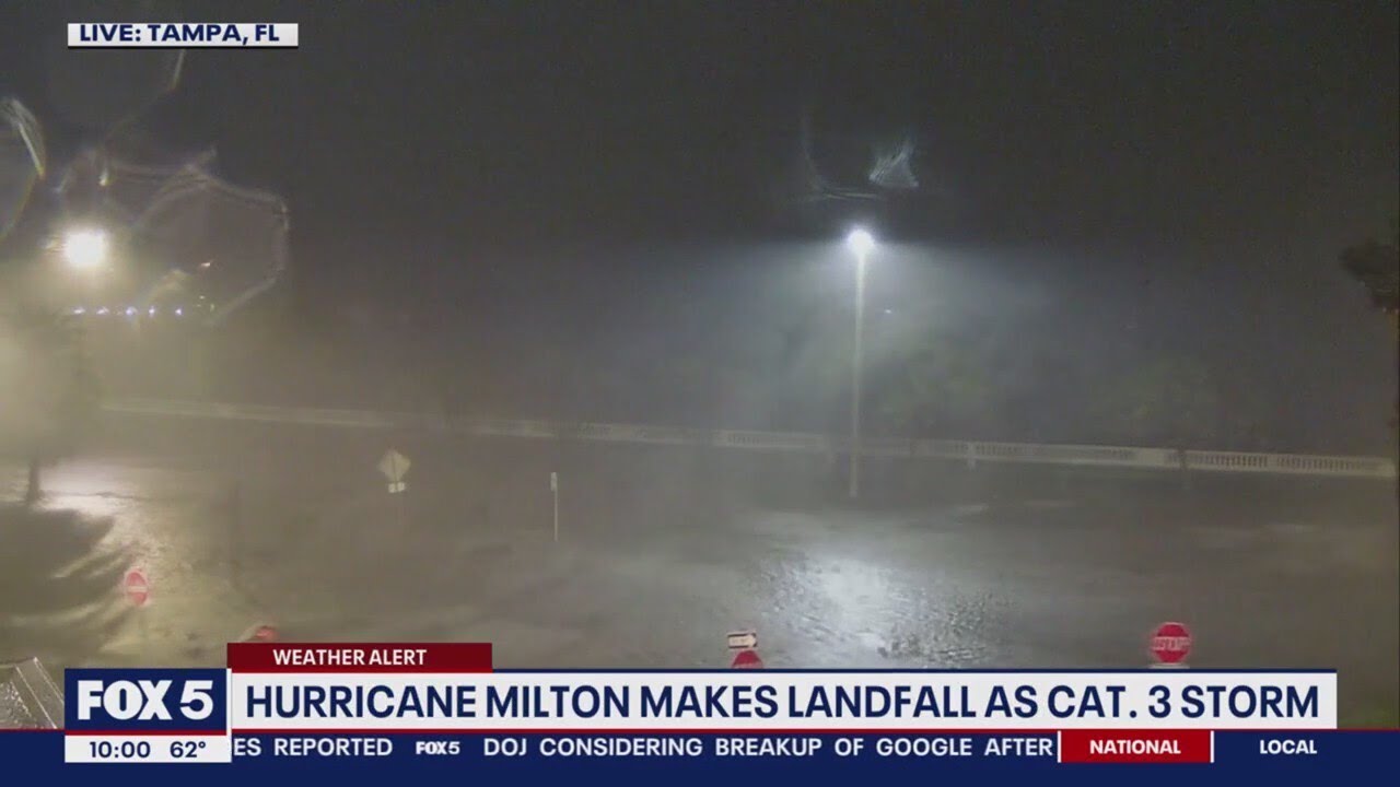 Hurricane Milton makes landfall as Cat 3 storm - YouTube