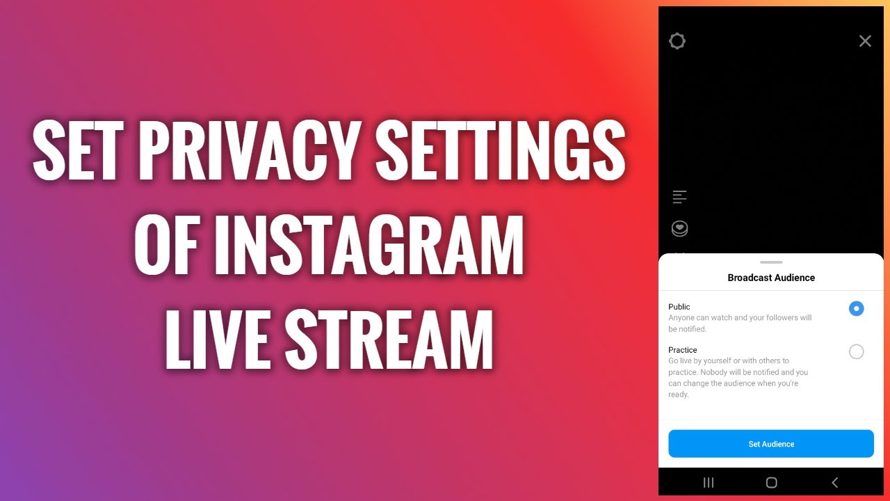 How To Set Privacy Settings Of Instagram Live Stream - YouTube