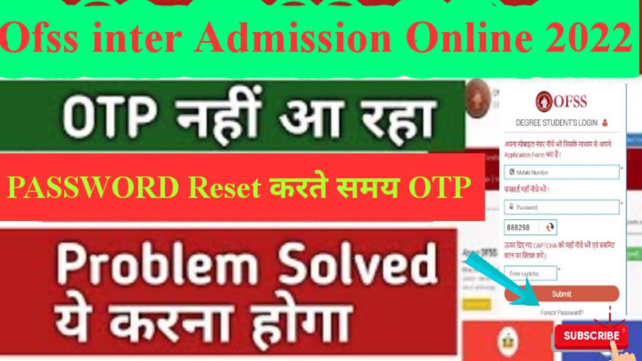 ofss login password reset 2022|Inter Admision Login Password Forgot ...