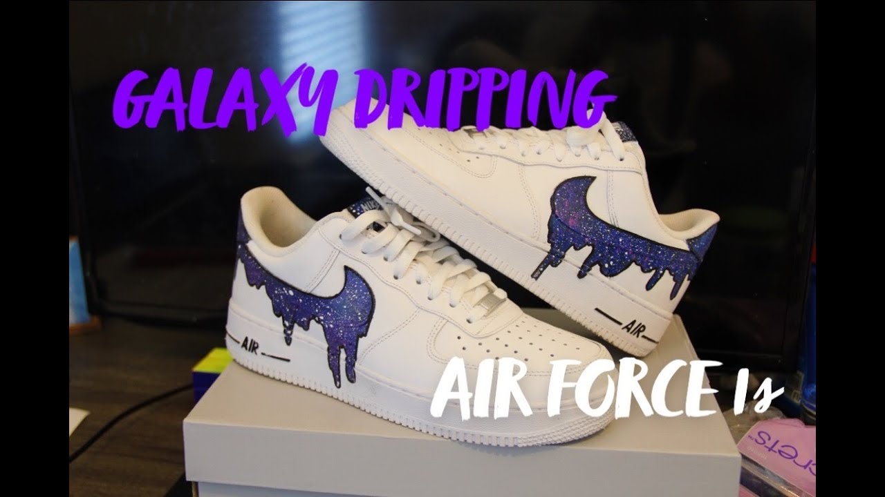 Custom GALAXY DRIPPING Air Force 1s!! - YouTube