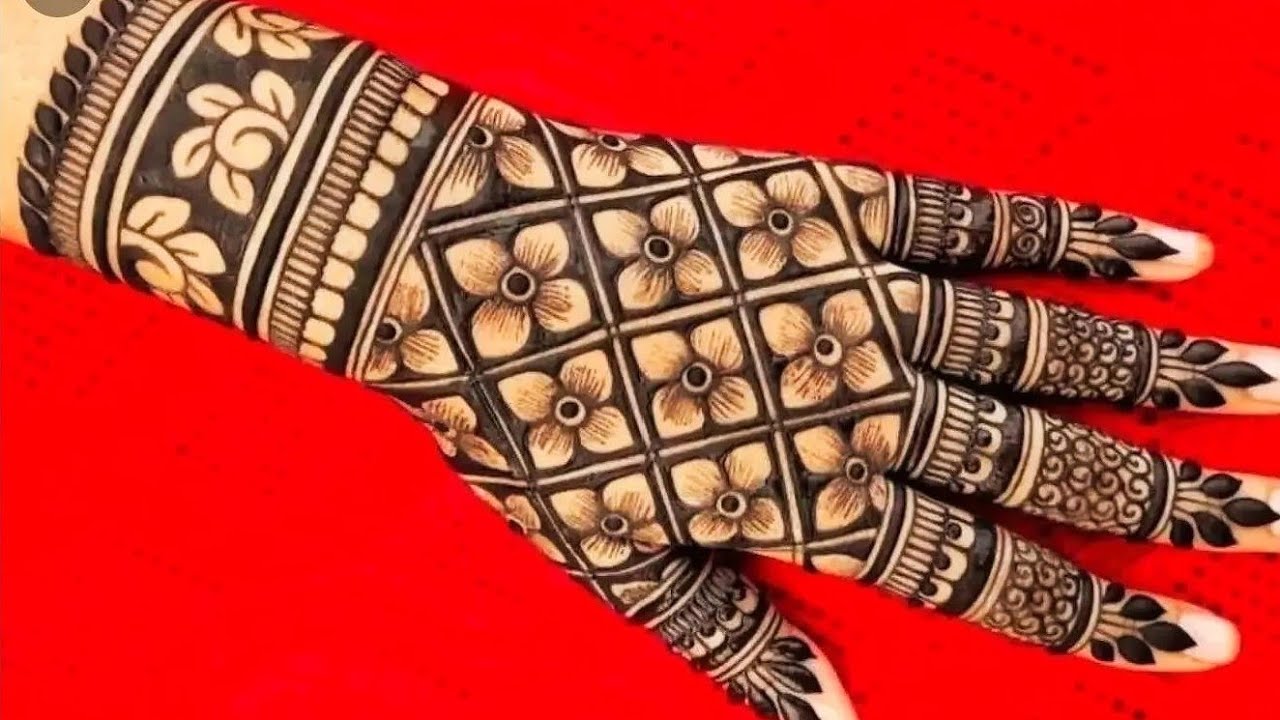 latest Check Pattern Mehndi Design | Full Hand Bridal Mehndi Designs ...