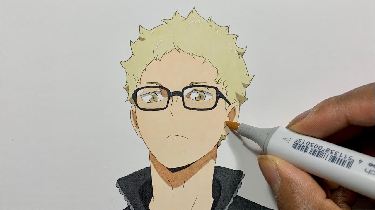 How to Draw Kei Tsukishima Easy - Haikyuu ( Haikyū!! / ハイキュー!! ) - YouTube
