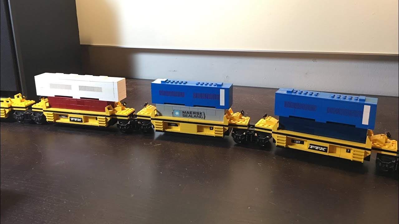 LEGO Trains Set #10170 TTX Double Stack Car Customized! - YouTube