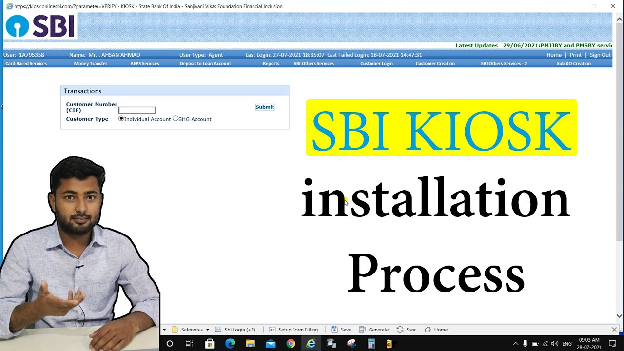 How To install SBI KIOSK Setup || how to install sbi kiosk software ...