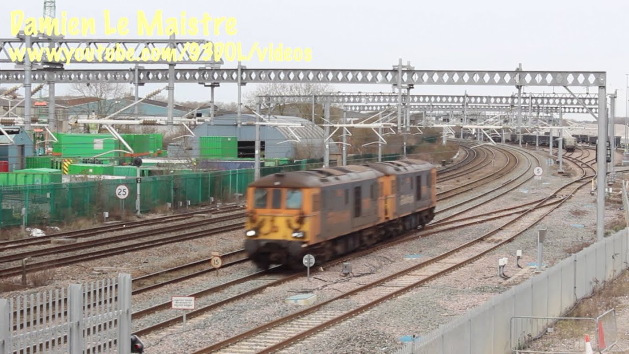 Class 73961 “Alison” & 73965 “Des O’Brien” & 66742 at Finedon Road ...