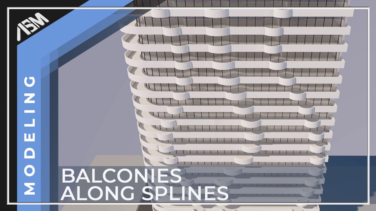 How to model balconies along splines in Archicad - YouTube