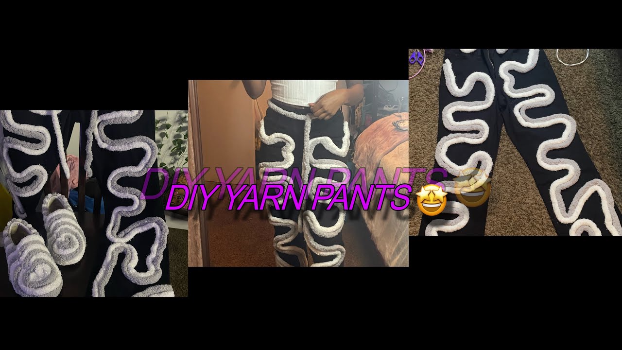 DIY Yarn Pants and Heart ️ design Yarn Shoes!! (made by me) - YouTube