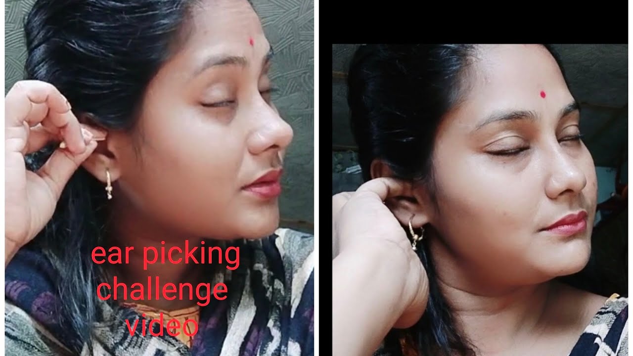 ear picking challenge video#with little finger#cotton buds ear ...