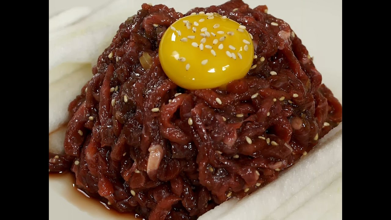 Yukhoe, Korean-style raw beef - YouTube