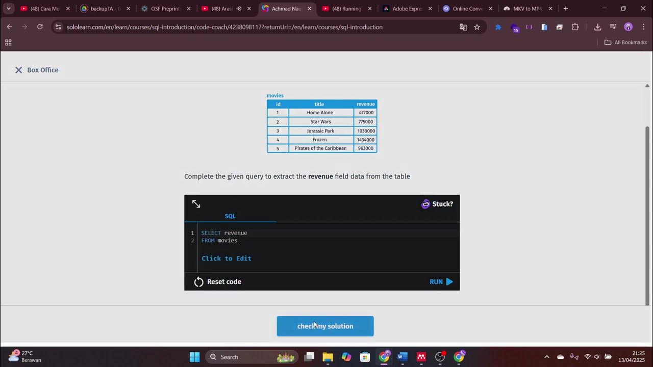 Box Office - Sololearn - YouTube