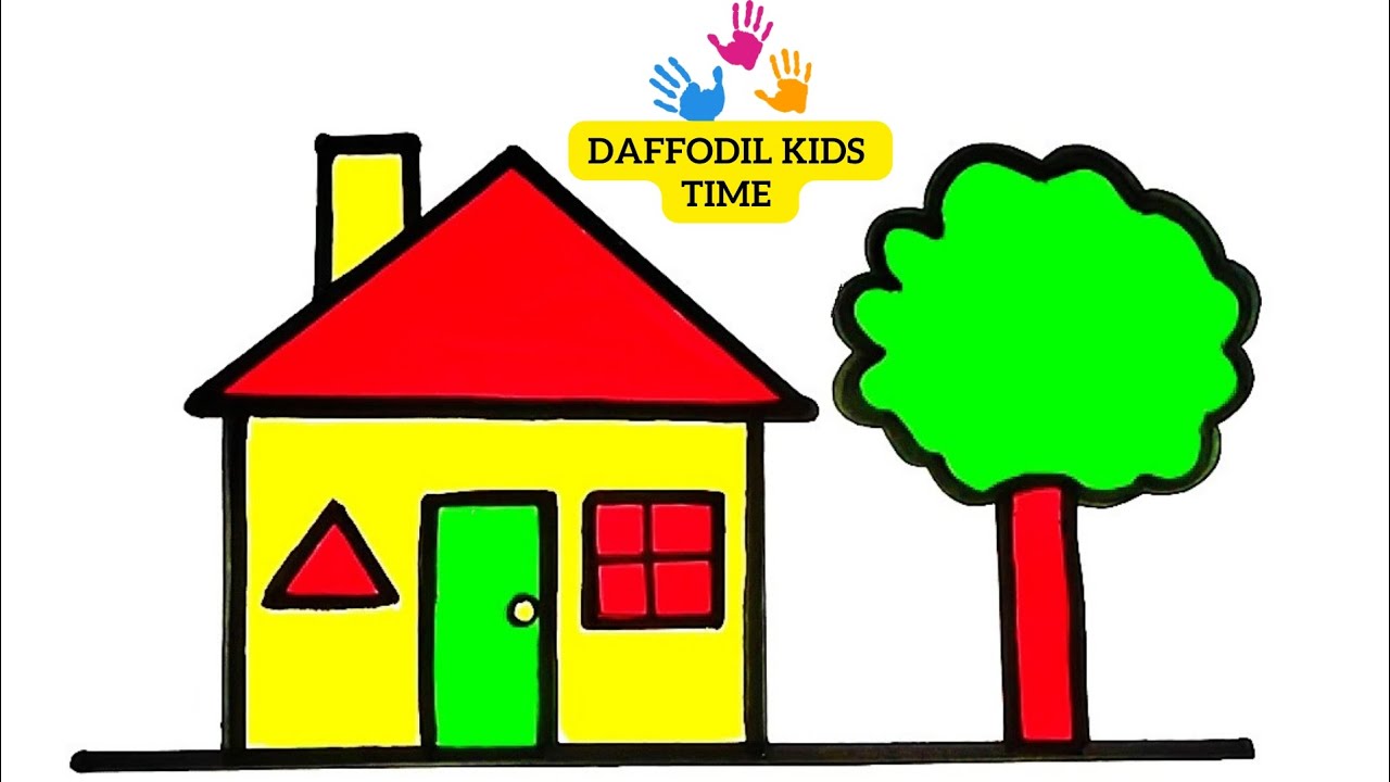 Draw a House and a Tree 🌴 | Step by Step Drawing Tutorial - YouTube