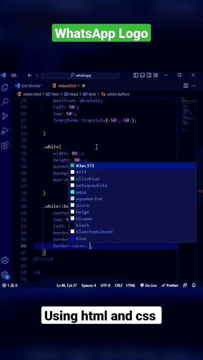 Whatsapp Logo Using Html And Css Shorts Coding Html Css Whatsapp Status Programming Youtube