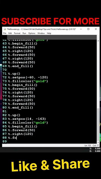 Happy Halloween Python Turtle #shorts #python #halloween Send it to ...