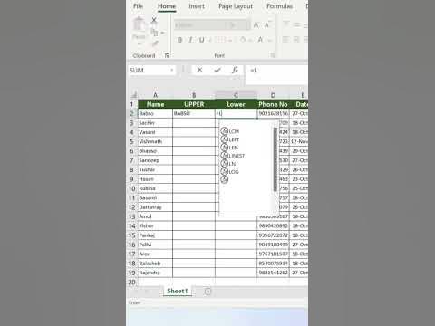 Upper and lower function in excel #excel #exceltipshindi #trick #shortsfeed #shorts - YouTube
