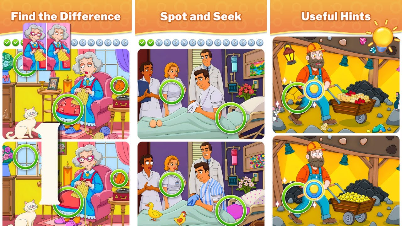 Differences - Find & Spot It Gameplay Walkthrough Part 1 - Level 1 ~ 16 (Android, IOS) - YouTube