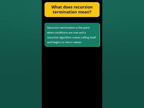 3. What does Recursion Termination mean #Shorts #algorithm #datastructures - YouTube