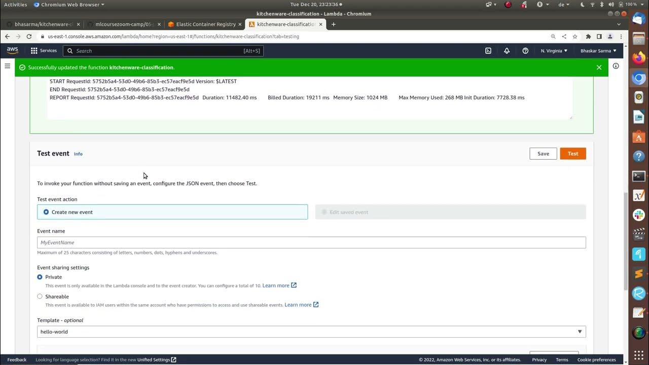 Deployment of tensorflow-lite model with AWS Lambda #mlzoomcamp - YouTube