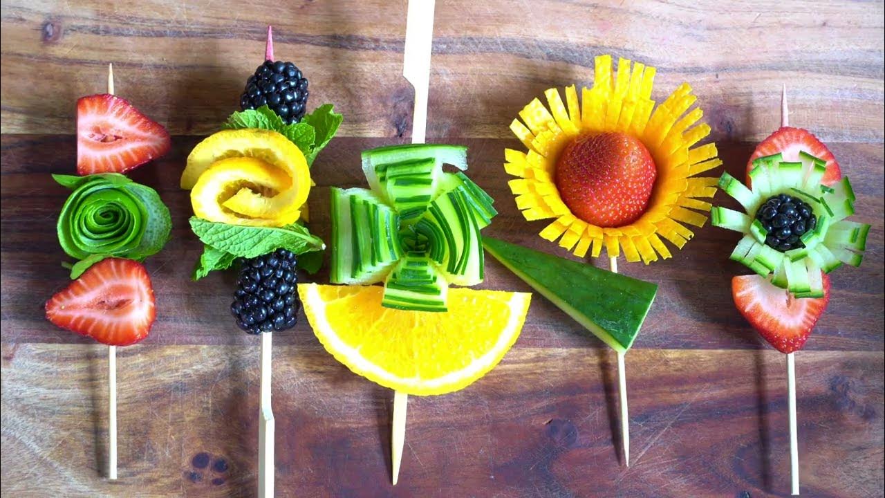 Beautiful Skewer Garnishes with Fresh Fruits for your cocktails/mocktails - YouTube