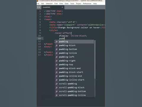 CSS Background Color Change On Hover #coding #css #webdevelopment #css #youtube #html #code ...