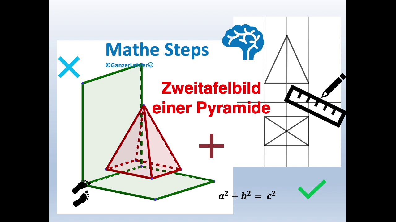 Konstruktion einer Pyramide im Zweitafelbild - YouTube