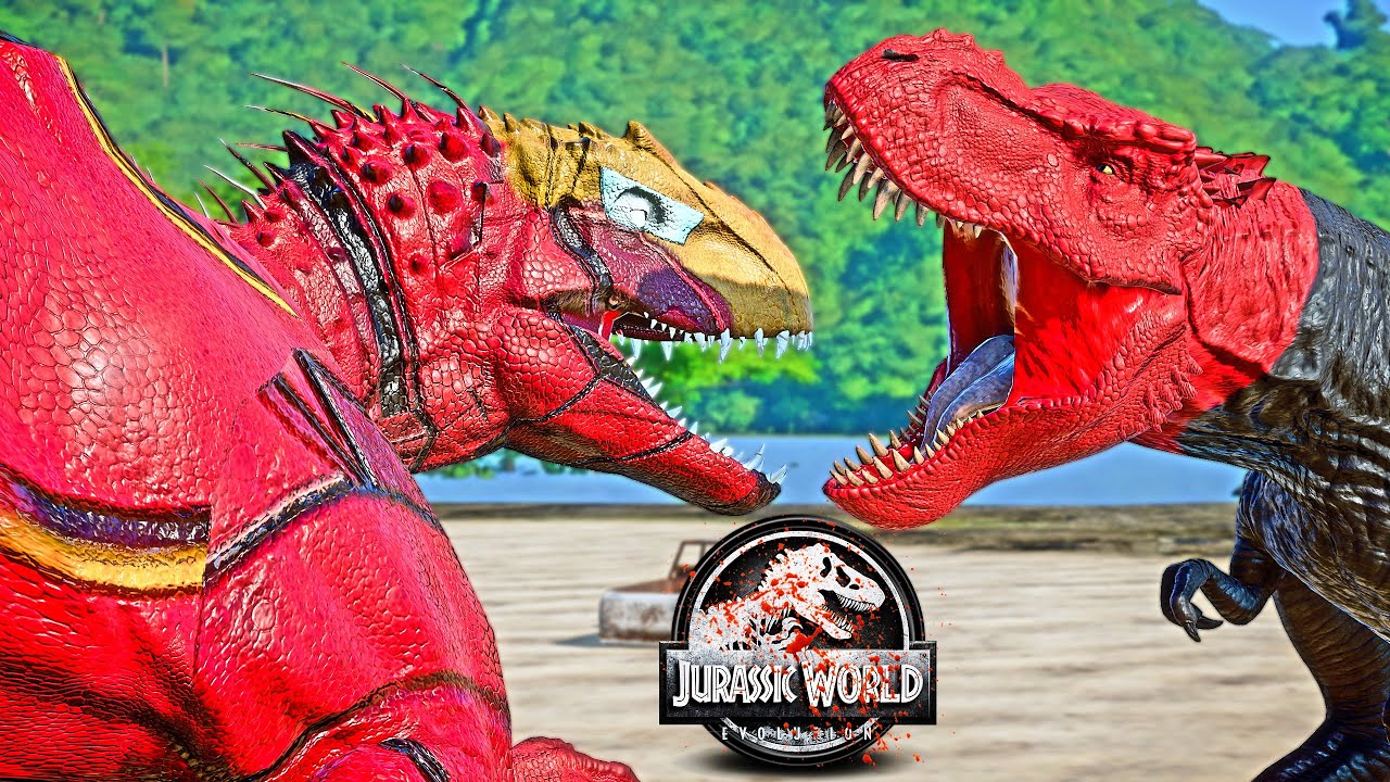 RED SKULL T-REX vs IRON MAN I-REX, JOKER, CAPTAIN AMERICA Dinosaurs ...