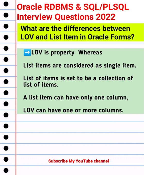 What Are The Differences Between Lov And List Item In Oracle Forms Oracleforms D2k 9319